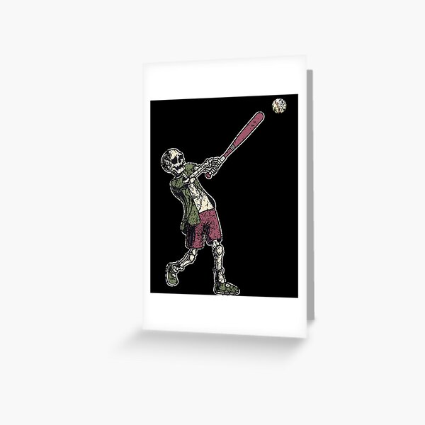 "Baseball Skeleton Halloween Men Boy Skeleton Skull Halloween" Greeting ...