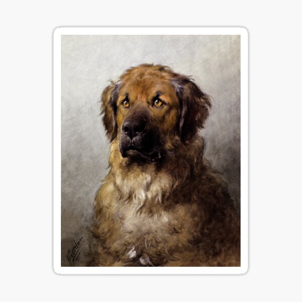"Head of a Leonberger (c.1880–c.1892) drawing by Otto Eerelman" Sticker ...