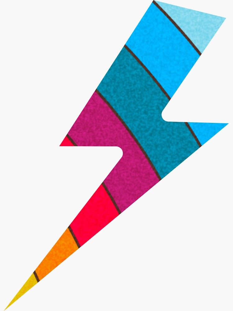 "Retro rainbow lightning bolt" Sticker for Sale by FortandCastle ...