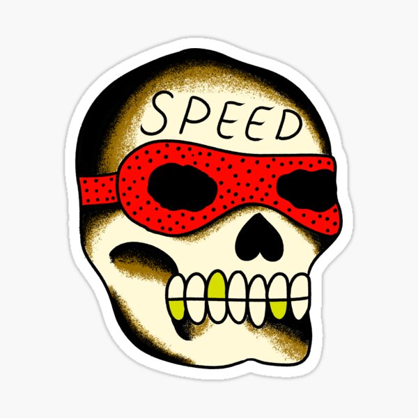 "Speed Skull traditional tattoo" Sticker for Sale by Mostro-Tattoo ...