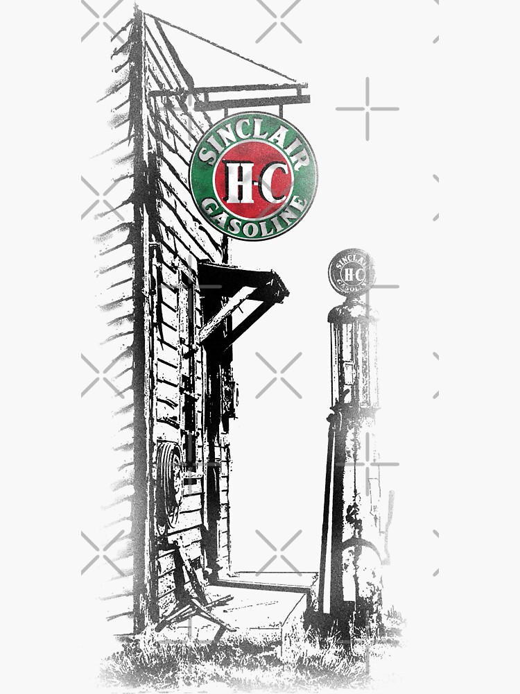 "Sinclair gas station sign" Sticker for Sale by Ploxd | Redbubble