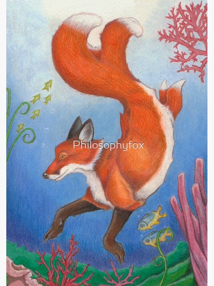 "Merfox Fantasy Sea Creature" Poster for Sale by Philosophyfox | Redbubble