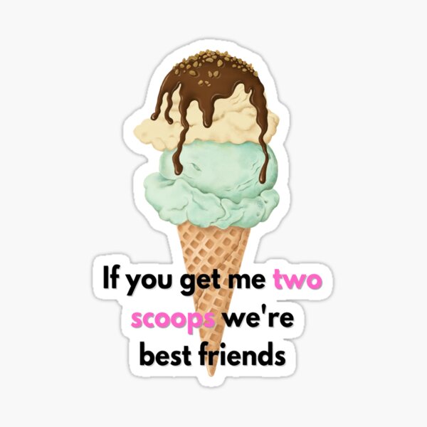 "funny ice-cream two scoops design" Sticker for Sale by okarosa | Redbubble