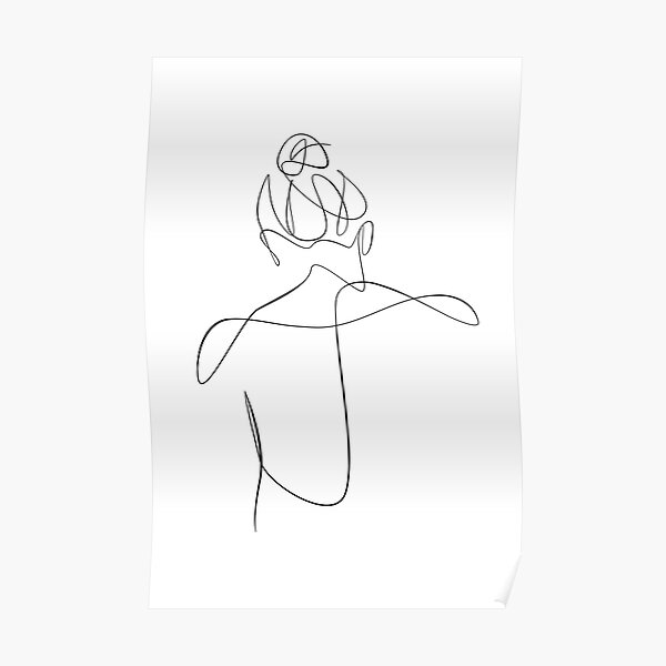 ""Woman's Back N.1" Abstract Body Outline Drawing" Poster for Sale by ...