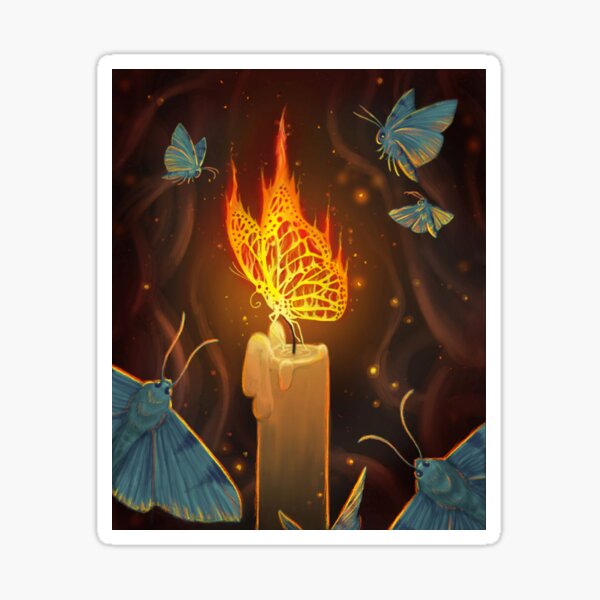 "Fire Moth" Sticker for Sale by SirMarcRichards | Redbubble