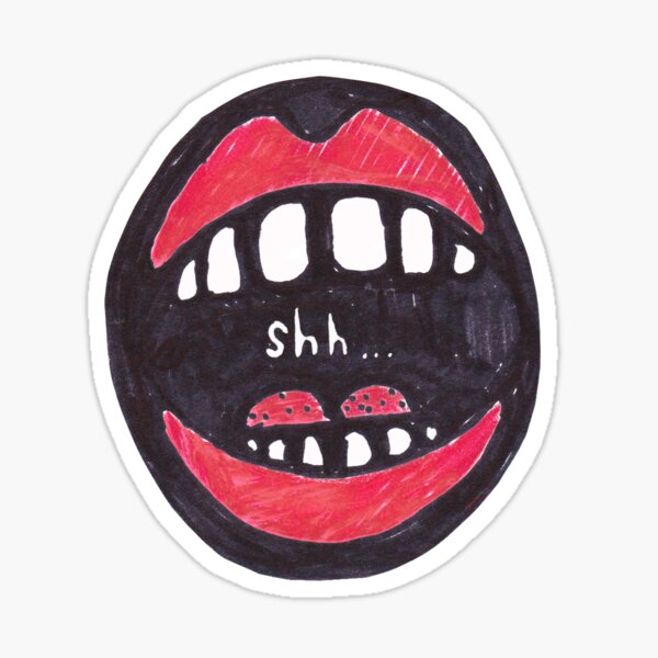 Shh Lips Stickers | Redbubble