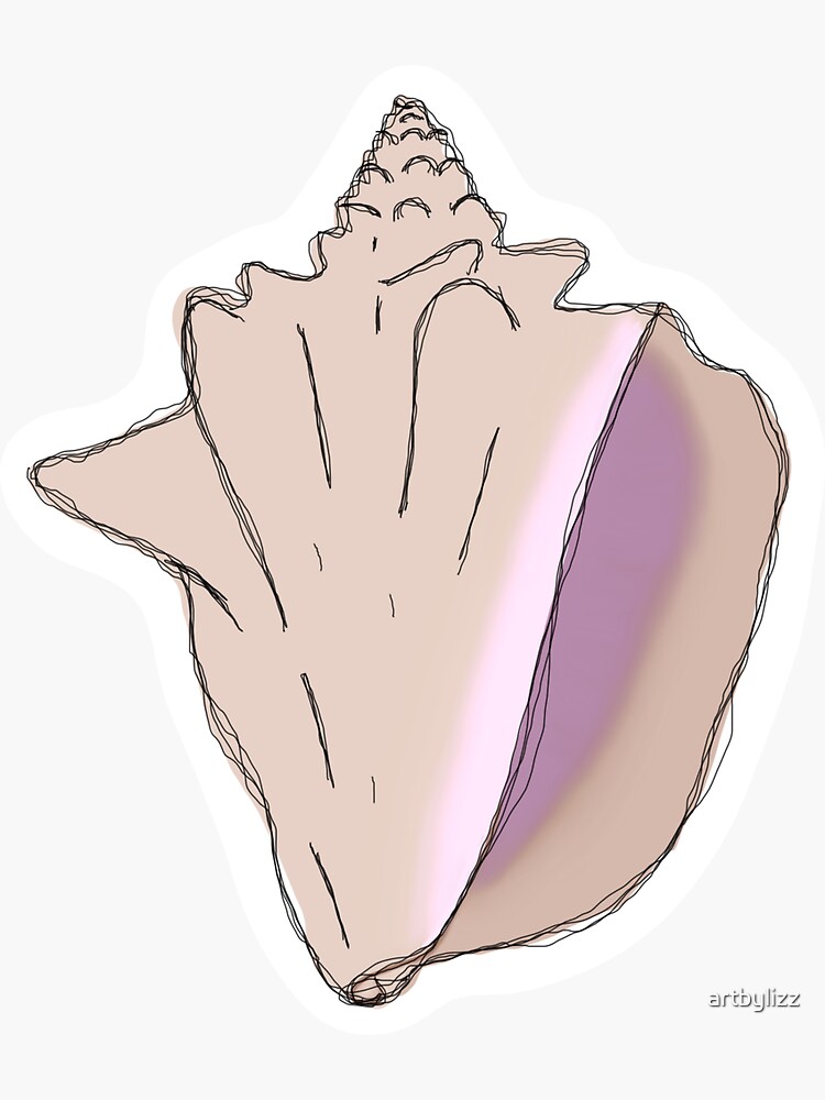 "Conch Shell " Sticker for Sale by artbylizz | Redbubble