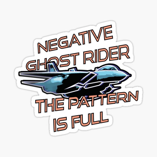 "Negative Ghost Rider Pattern is Full Retro Top Gun" Sticker for Sale ...