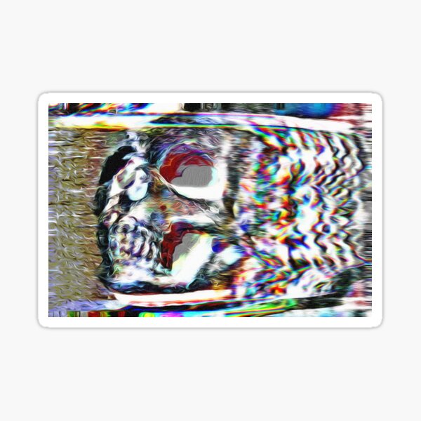 "Glitched Skull Art" Sticker for Sale by J-rox | Redbubble