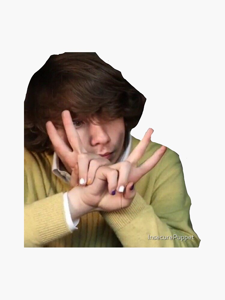 "Karl Jacobs peace sign" Sticker by InsecurePuppet | Redbubble