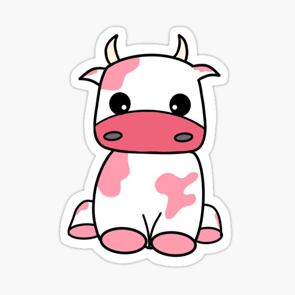 "Strawberry Milk Cow" Sticker by StickersByKell | Redbubble