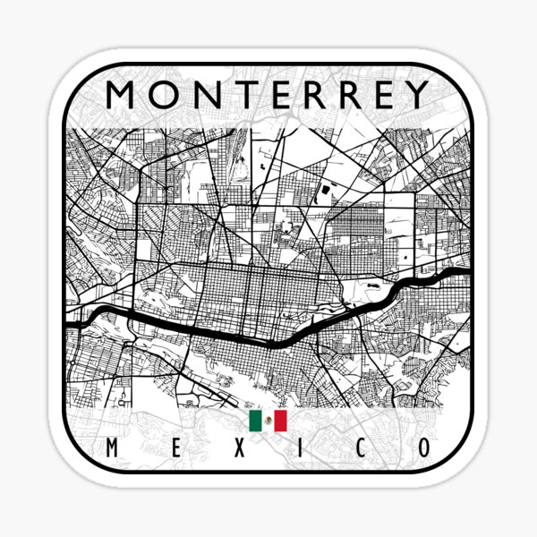 "MONTERREY MAP MEXICO" Sticker for Sale by hatimelhag | Redbubble