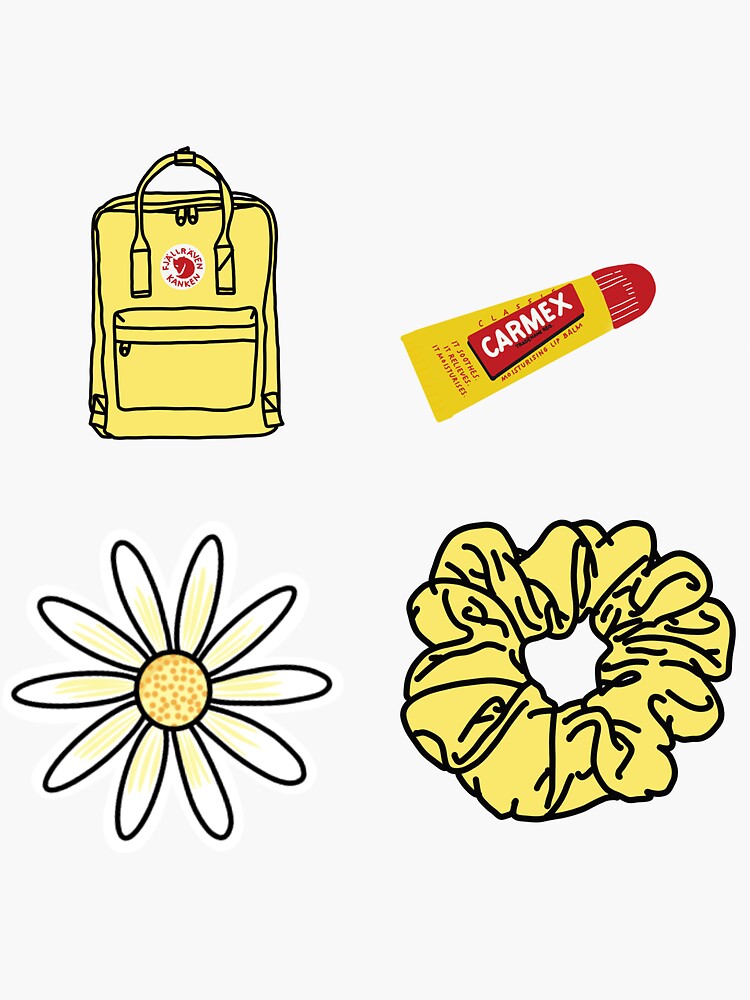 "Yellow Sticker Pack" Sticker for Sale by backtoblissart | Redbubble