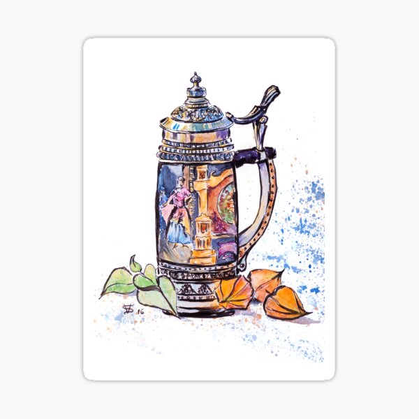 "Vintage german beer stein" Sticker for Sale by torishaa | Redbubble