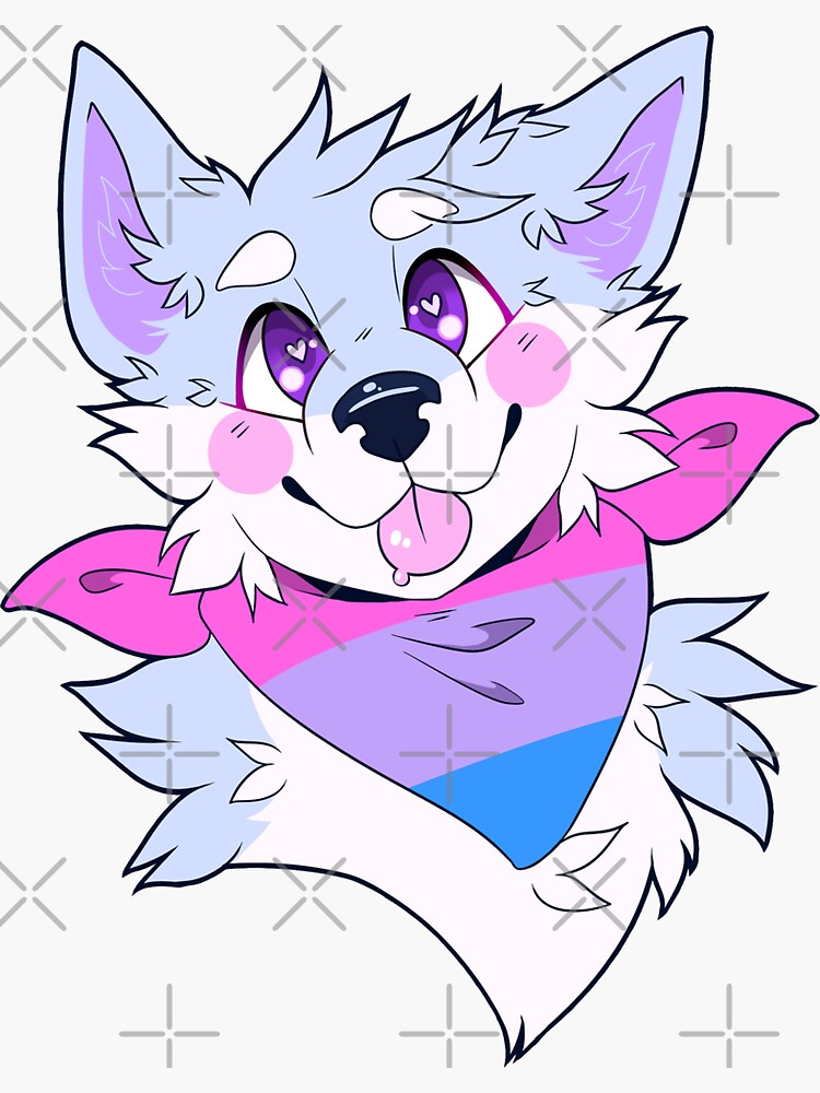 "Bi Pride Dog" Sticker by dakodils | Redbubble