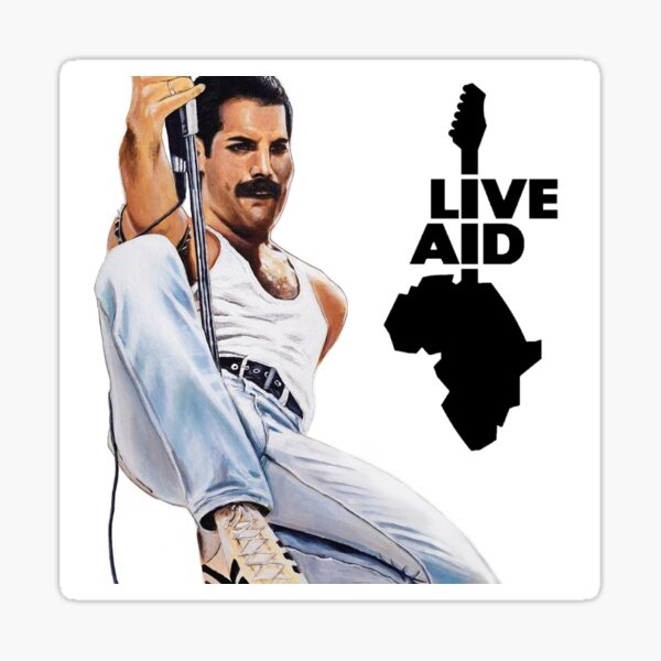 "Live Aid Logo" Sticker for Sale by Dee-J-Moore-Art | Redbubble