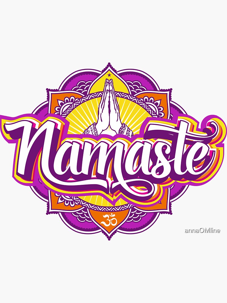 "NAMASTE" Sticker for Sale by annaOMline | Redbubble