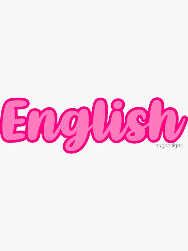 "Pink Class Label: English" Sticker for Sale by apgdesigns | Redbubble