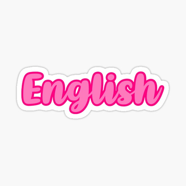 "Pink Class Label: English" Sticker for Sale by apgdesigns | Redbubble