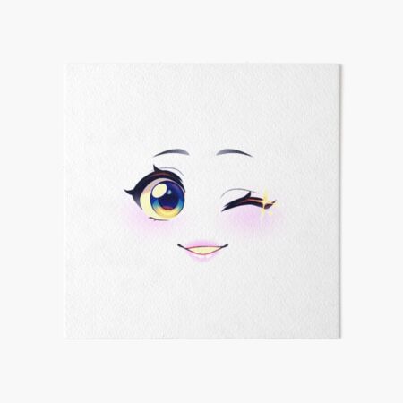 "Roblox Sparkling Friendly Wink Face" Art Board Print for Sale by ...