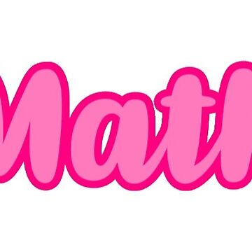 "Pink Class Label: Math" Sticker for Sale by apgdesigns | Redbubble