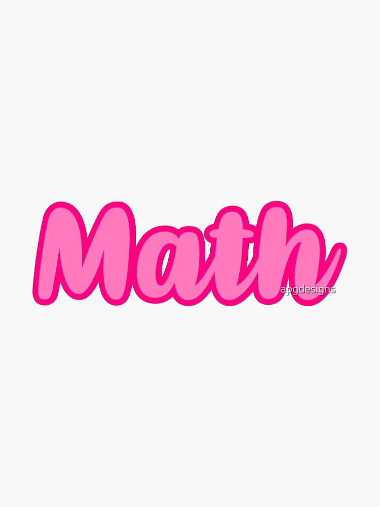 "Pink Class Label: Math" Sticker for Sale by apgdesigns | Redbubble