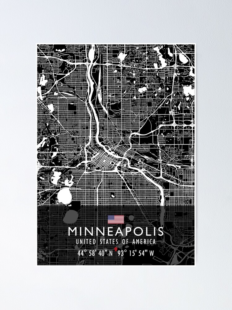 "MINNEAPOLIS MAP USA" Poster by hatimelhag | Redbubble