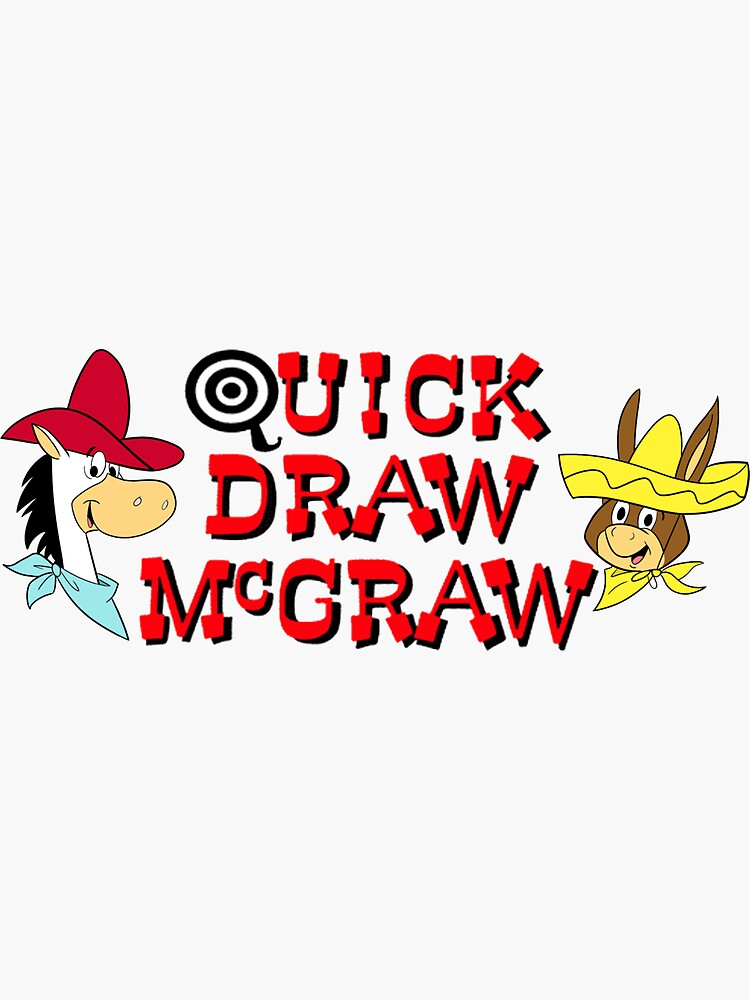 "Quick Draw McGraw Logo" Sticker for Sale by vinylguy64 | Redbubble