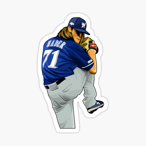 "Josh Hader #71 Pitches" Sticker for Sale by MikeAndSky | Redbubble