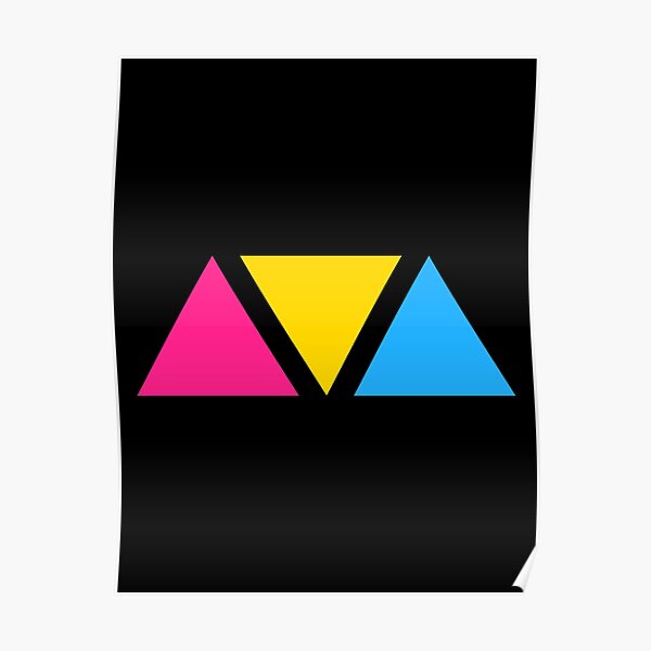 "Triangles. Pansexual Pride Flag. Subtle Pansexual Pride" Poster by ...