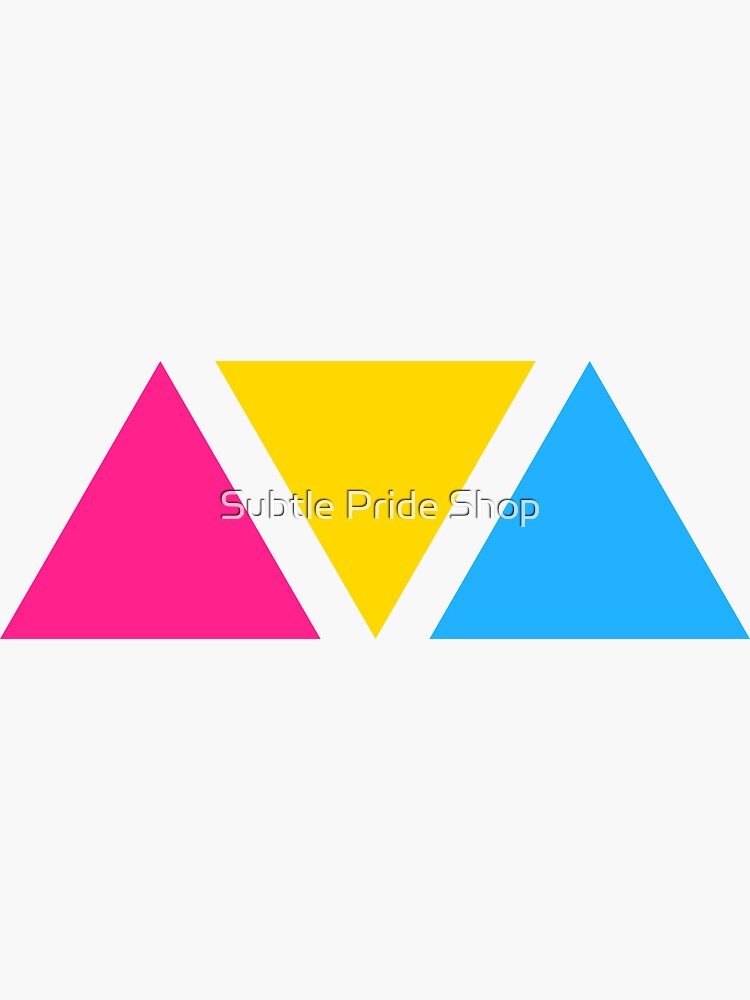 "Triangles. Pansexual Pride Flag. Subtle Pansexual Pride" Sticker for ...