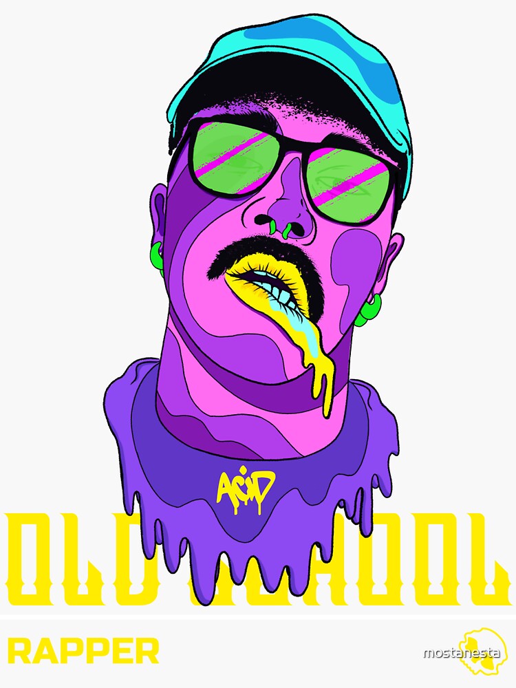"Old School Rapper" Sticker for Sale by mostanesta | Redbubble