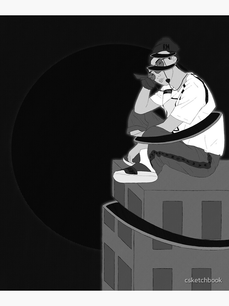 "BTS RM Mono Digital Painting" Photographic Print for Sale by ...