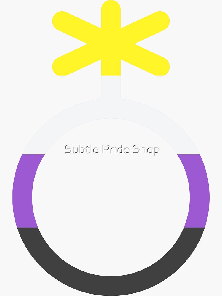 "Nonbinary Symbol. Non Binary Flag. Subtle Nonbinary Pride" Sticker for ...