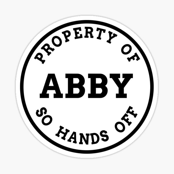 "Abby Name Gift Property Of Abby circle logo" Sticker for Sale by ...