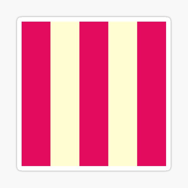 "Large RASPBERRY and CREAM Vertical STRIPES" Sticker for Sale by ...