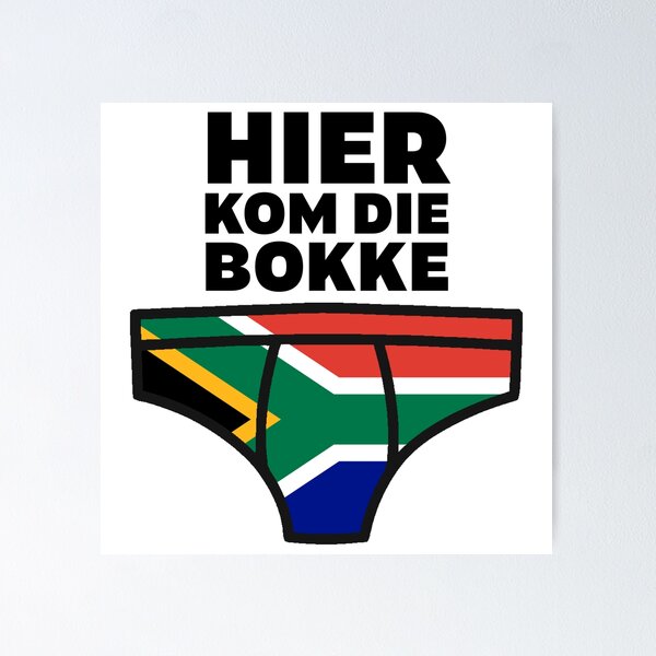 "Hier kom die bokke - Springboks - South Africa" Poster for Sale by ...