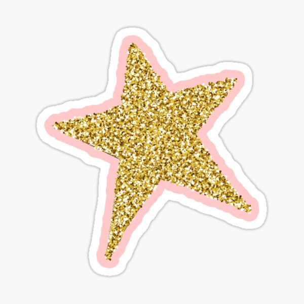 "Pink sparkly star" Sticker by DiorBrush | Redbubble