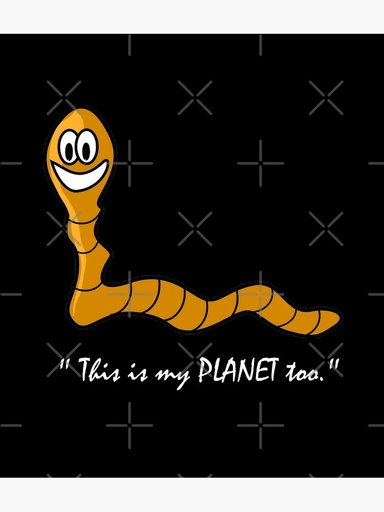 "Cute Earthworm Animal Planet Art - Black" Poster for Sale by ...
