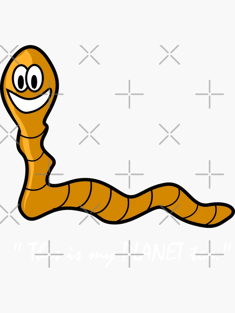 "Cute Earthworm Animal Planet Art - Black" Sticker for Sale by ...