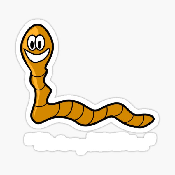 "Cute Earthworm Animal Planet Art - Black" Sticker for Sale by ...