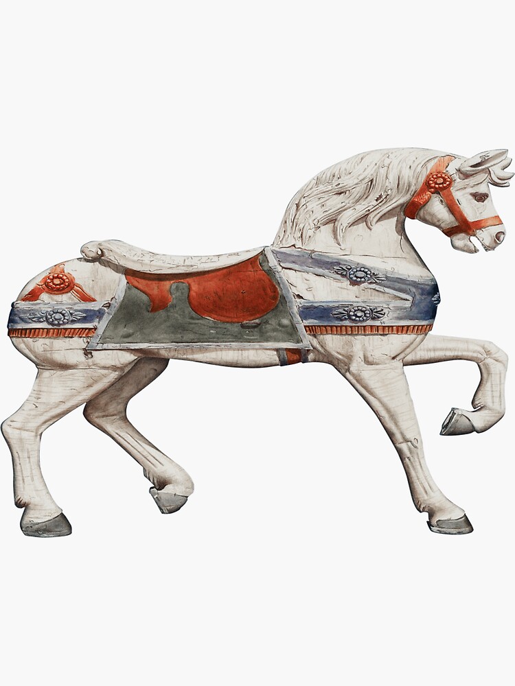 "Vintage Art Carousel Horse Henry Murph" Sticker for Sale by ...