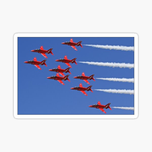 "Red Arrows Formation" Sticker by Riv1 | Redbubble