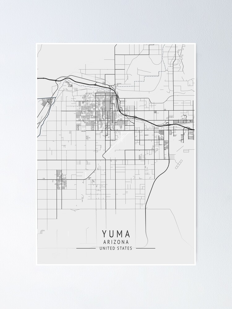 "Yuma - Arizona - US Gray City Map" Poster for Sale by ctmapprint ...