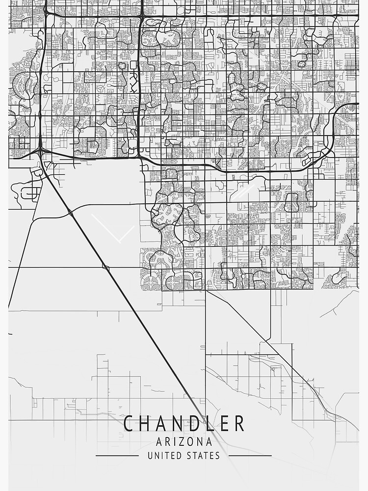 "Chandler - Arizona - US Gray City Map" Poster by ctmapprint | Redbubble