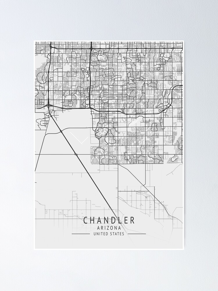 "Chandler - Arizona - US Gray City Map" Poster by ctmapprint | Redbubble