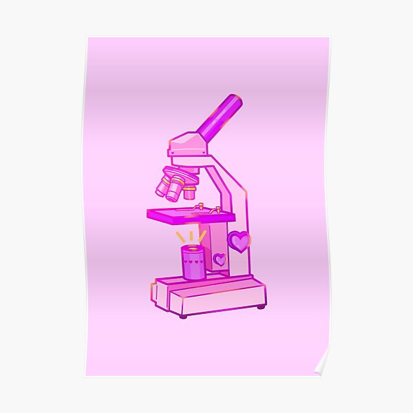 "Cute Microscope in Pink" Poster for Sale by sunnySaraV | Redbubble