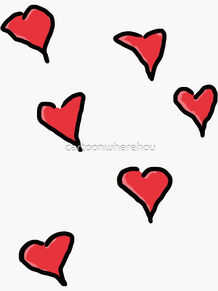 "Many Hearts" Sticker by cartoonwherehou | Redbubble