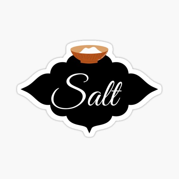 "Salt Container Label" Sticker for Sale by GoodThingsOnly | Redbubble