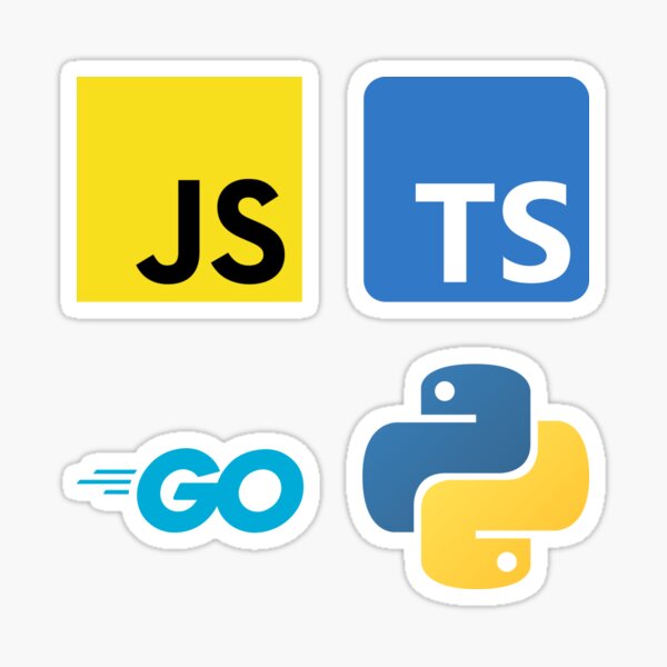 "JavaScript, TypeScript, Go, Python Combo Pack" Sticker for Sale by ...